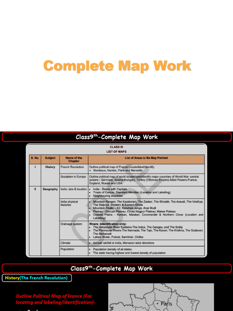 Class 9 Complete Map Work Guide | PDF | Natural Sciences | Physical ...