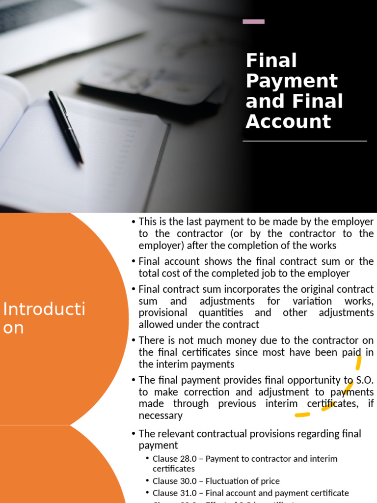 Final Payment and Account Process Guide | PDF | Expense | Arbitration