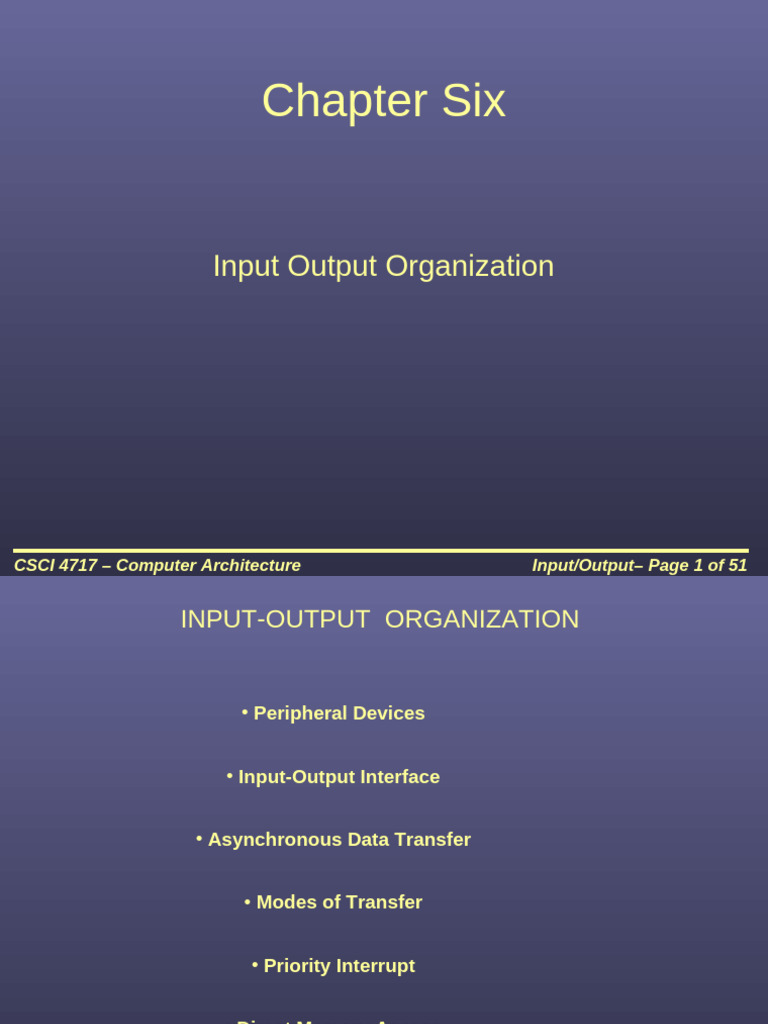 Chapter Six-IO Organization | PDF | Input/Output | Central Processing Unit