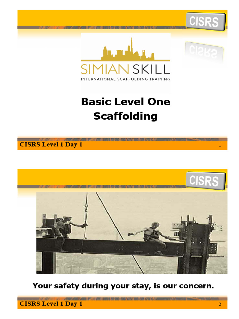 CISRS Level 1 Scaffolding Safety Guide | PDF | Scaffolding | Knot