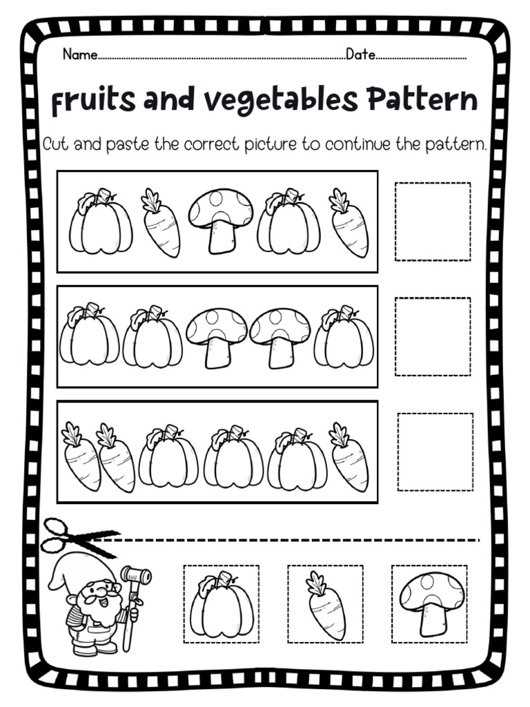 Fruits and Vegetables Pattern Activity | PDF