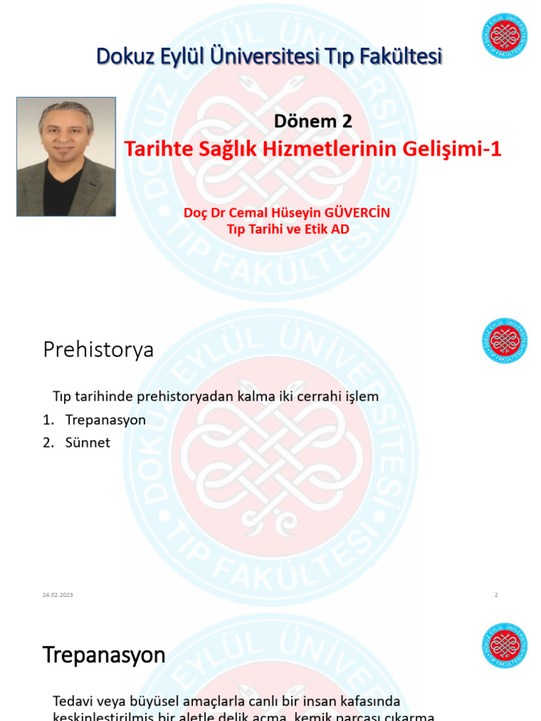 Sunum 33 DR - Cemal Huseyin Guvercin Tarihte Saglik Hizmetleri d2 | PDF