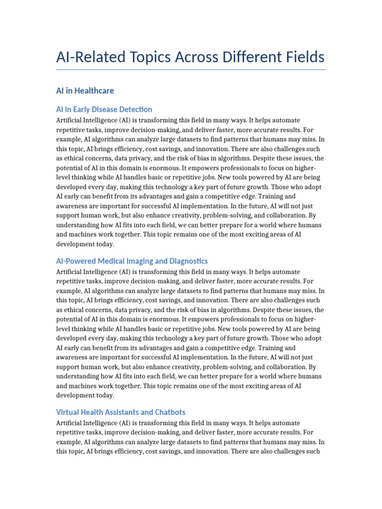AI Topics All Fields | PDF | Artificial Intelligence | Intelligence (AI ...
