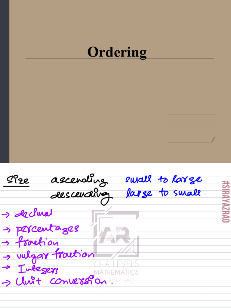 OL 9-Ordering 0580 Mathematics Notes IGCSE | PDF