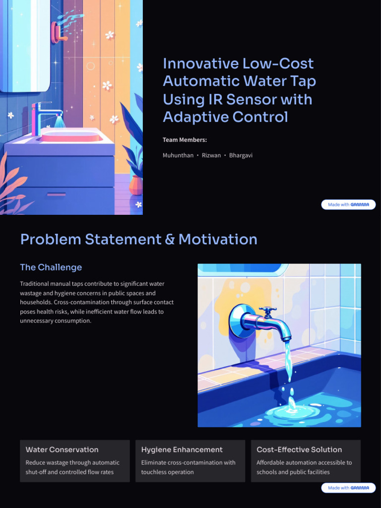 Innovative Low Cost Automatic Water Tap Using Ir Sensor With Adaptive