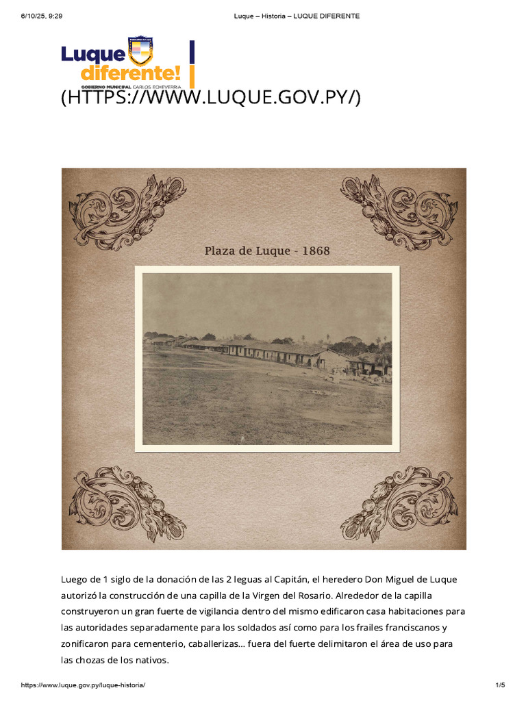 Luque - Historia - Luque Diferente | PDF