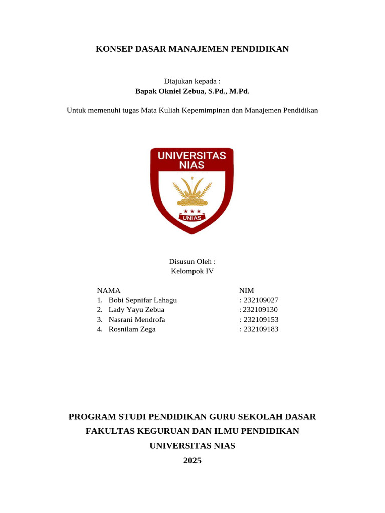 Konsep Dasar Manajemen Pendidikan Pdf