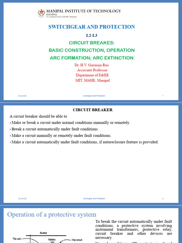 Circuit Breakers: Construction & Arc Management | PDF | Electric Arc ...