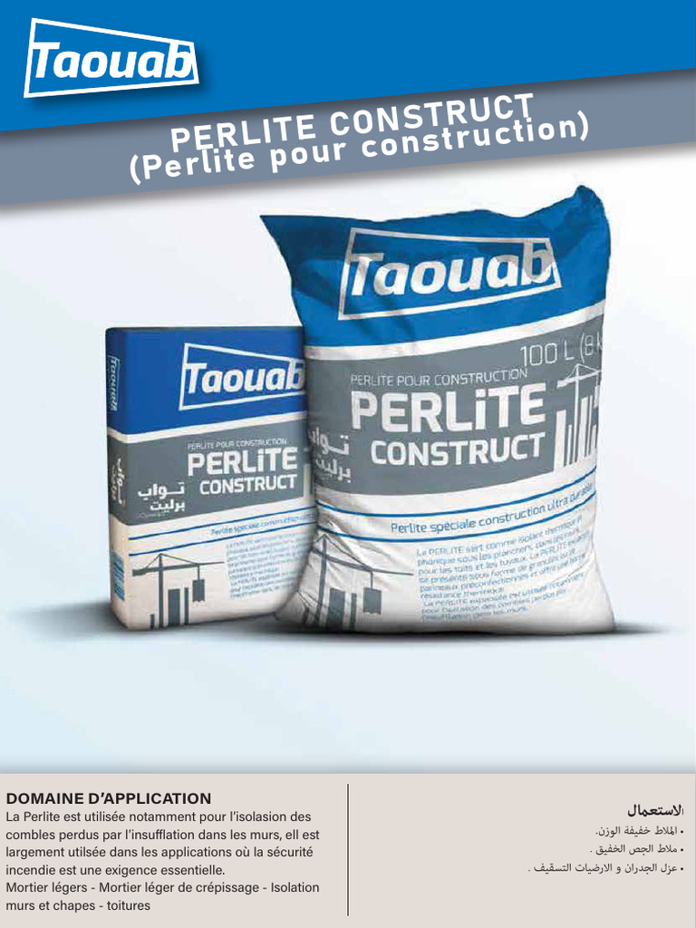 Fiche Technique Perlite Construct Touab | PDF