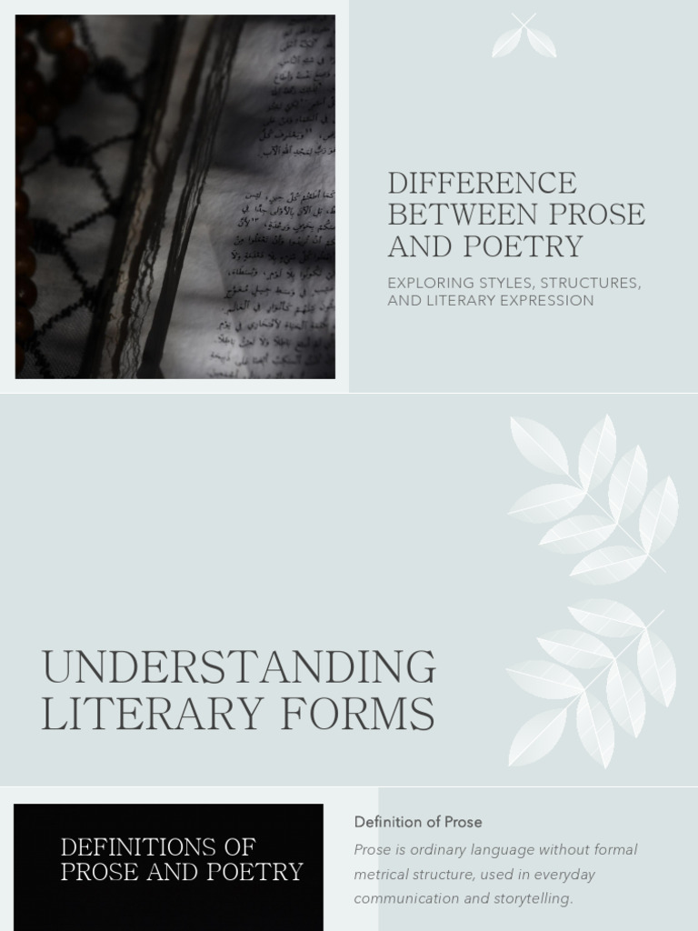 Prose vs Poetry: Key Differences Explained | PDF | Poetry | Prose