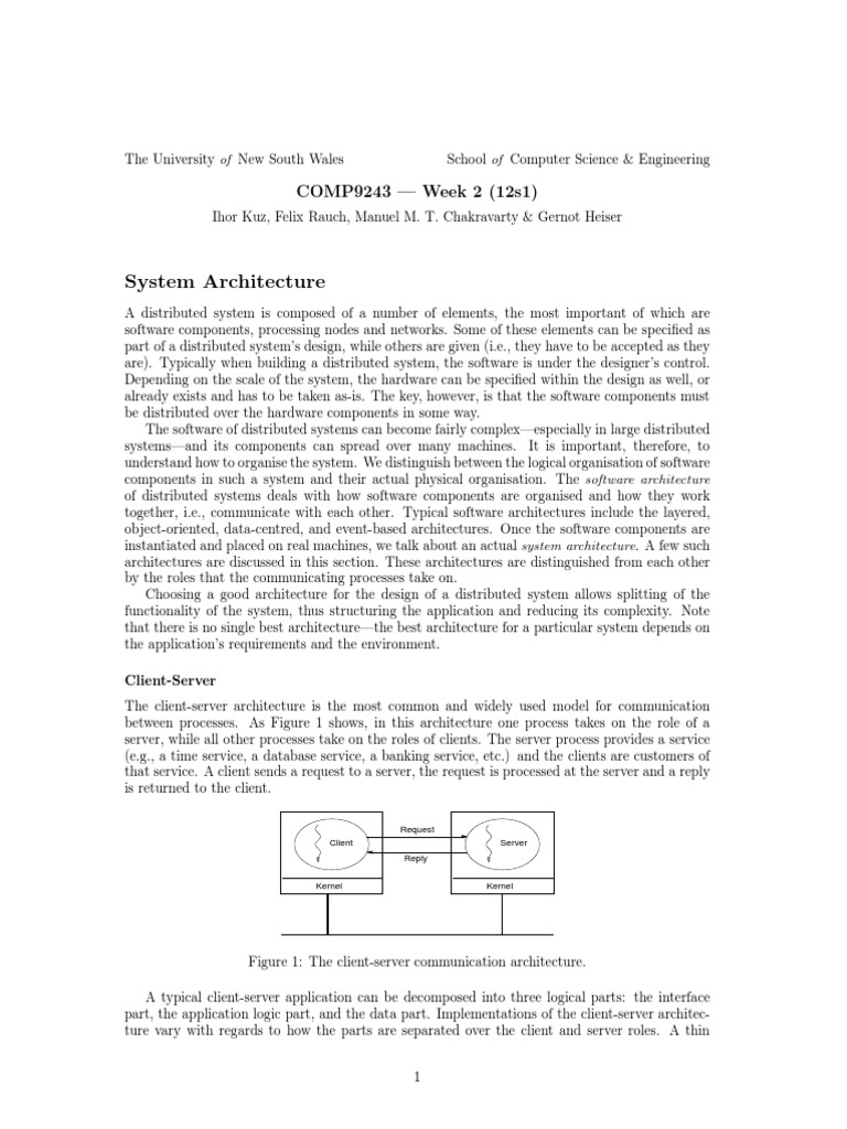 UNSW Computer Science Course Explores System Architecture | PDF ...