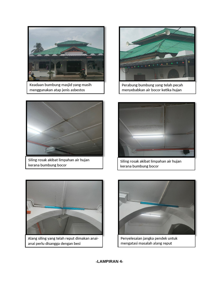 Perbaikan Bumbung Masjid Asbestos | PDF