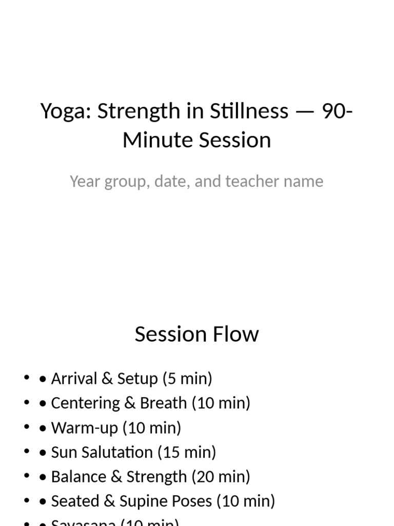 Yoga 90 Min Lesson Slideshow | PDF