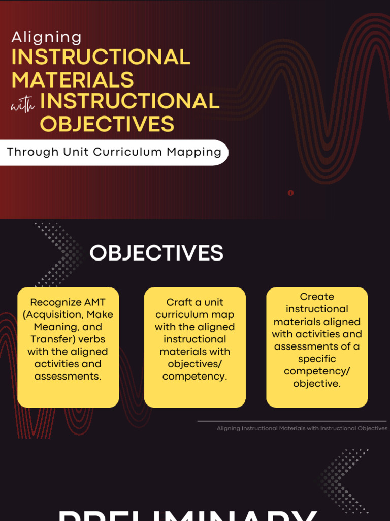 Aligning Instructional Materials With Instructional Objectives 20240607 ...