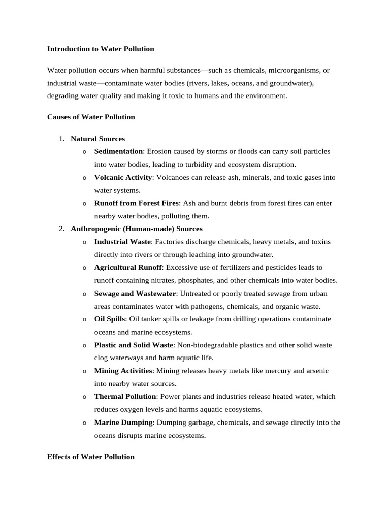Understanding Water Pollution Causes & Effects | PDF | Water Pollution ...