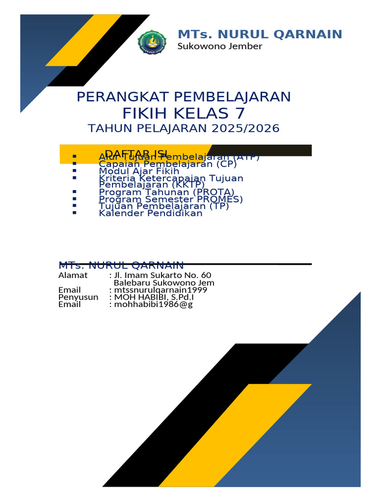 Cover Perangkat Pembelajaran | PDF