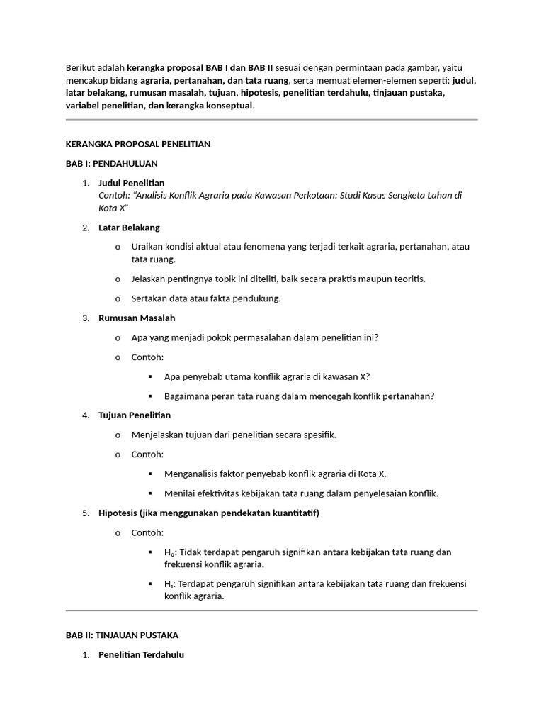Berikut Adalah Kerangka Proposal BAB I Dan BAB II Sesuai Dengan Permintaan Pada Gambar | PDF