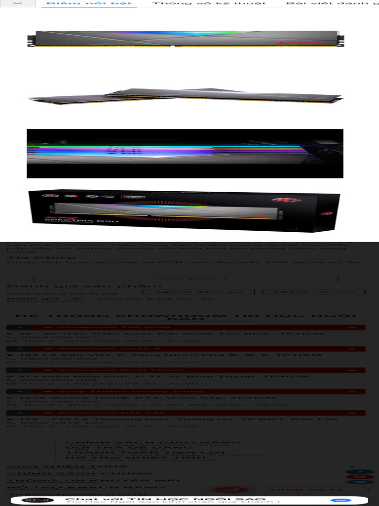 Ram DDR4 Adata 8G3200 XPG Spectrix D50 RGB (AX4U320038G16A-ST50 ...