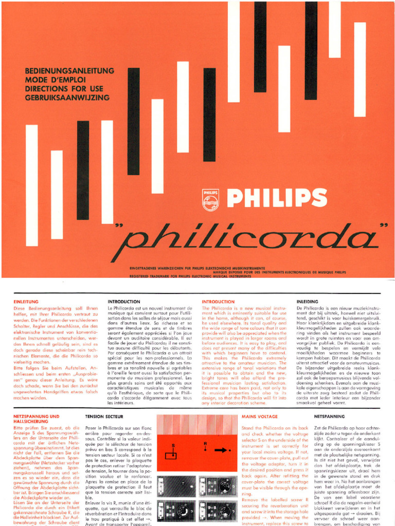 Philips 22 GM 751 Philicorda Mode d’Emploi | PDF
