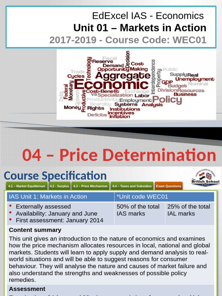 Unit 01 - Markets in Actions - 04 - Price Determination | PDF ...