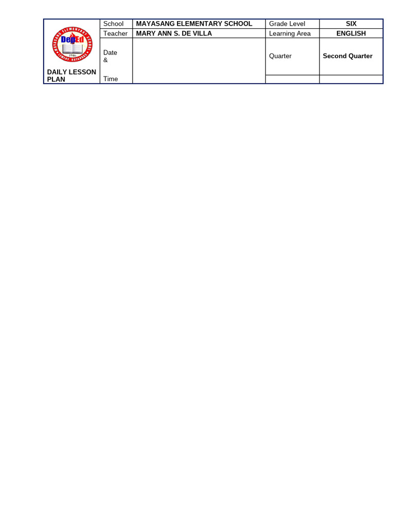 ENGLISH-COT-Q2-WK-6-Distinguishing-Print Media | PDF | Learning | Educational Technology