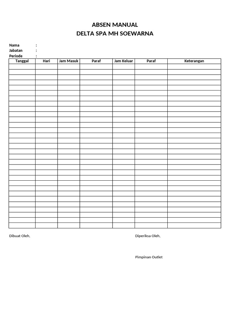 Absen Manual | PDF