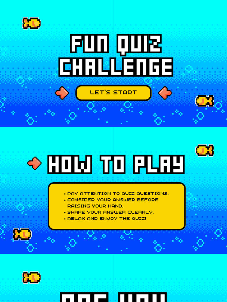 Blue Pixelated Illustrative Animated Fun Quiz Challenge Presentation ...