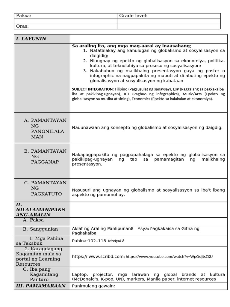 LESSONPLAN FOR Maam Helen | PDF