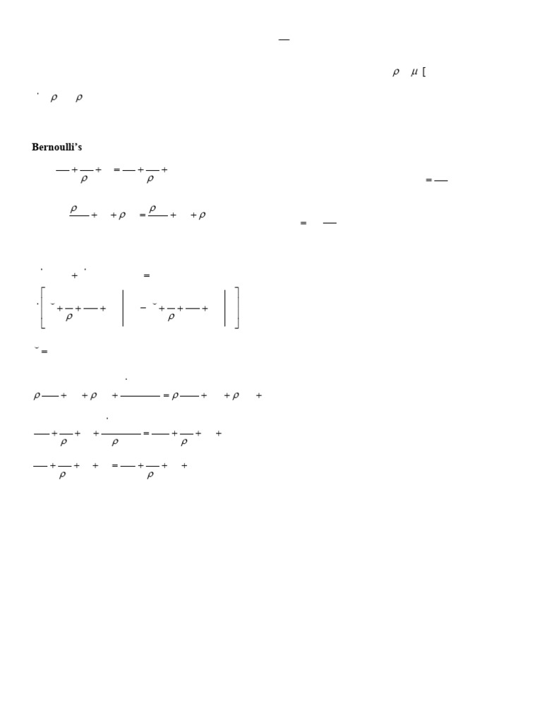 Equation Sheets | PDF | Fluid Dynamics | Reynolds Number