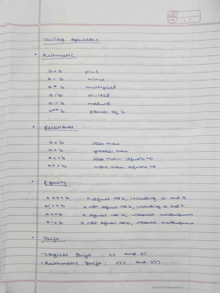 Verilog Operators | PDF