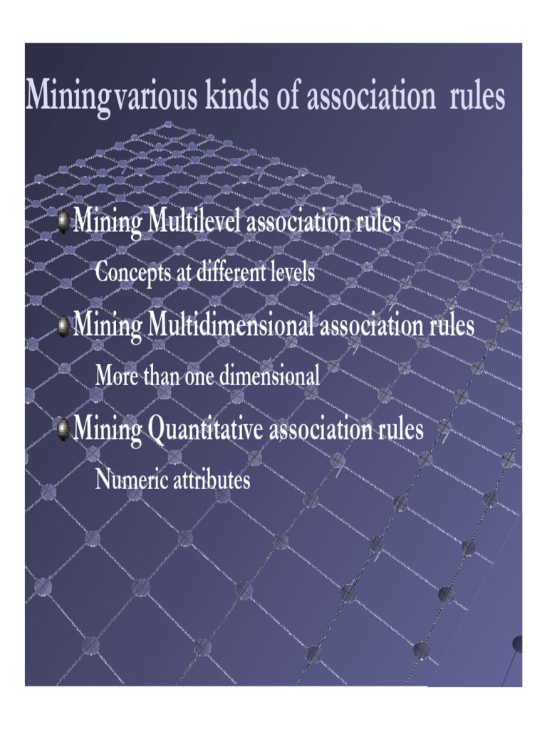 Multilevel and Multidimensional Association Rules | PDF | Applied ...