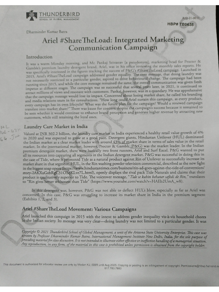 Marketing Ariel Case Study | PDF