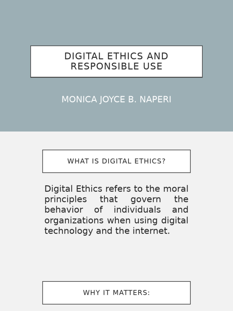Digital Ethics and Responsible Citizenship | PDF