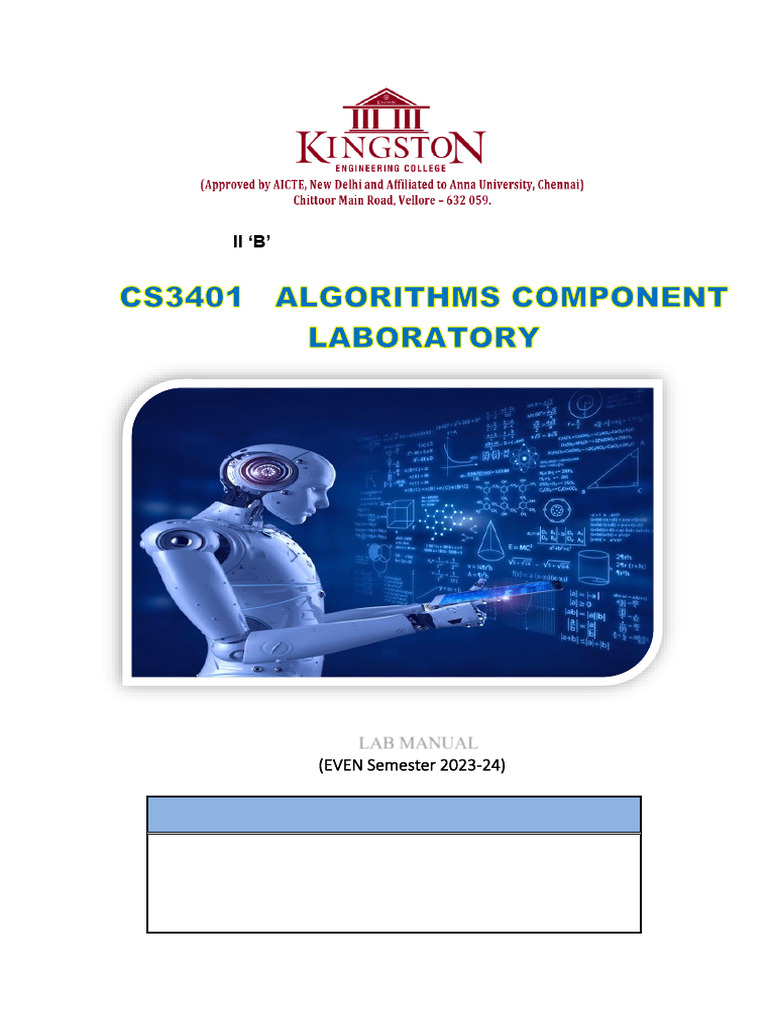 Cs3401-Algorithms Lab Manual - Updated | PDF | Graph Theory | Theoretical Computer Science