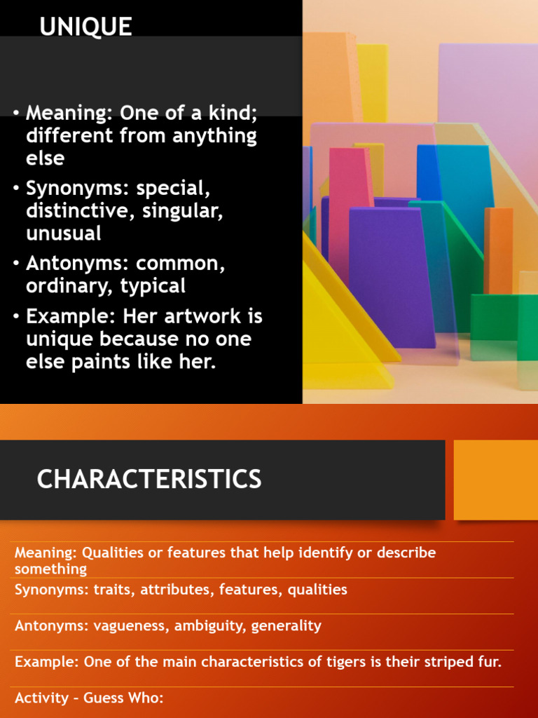 Vocabulary Guide: Unique Terms Explained | PDF