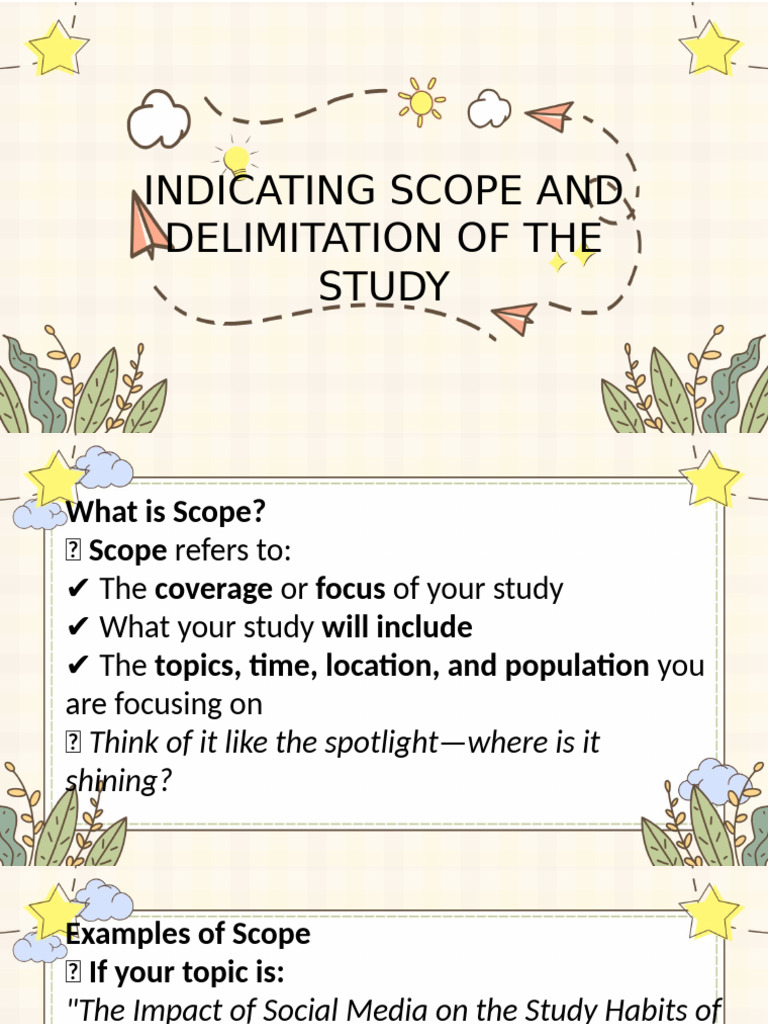 Scope and Delimitation | PDF