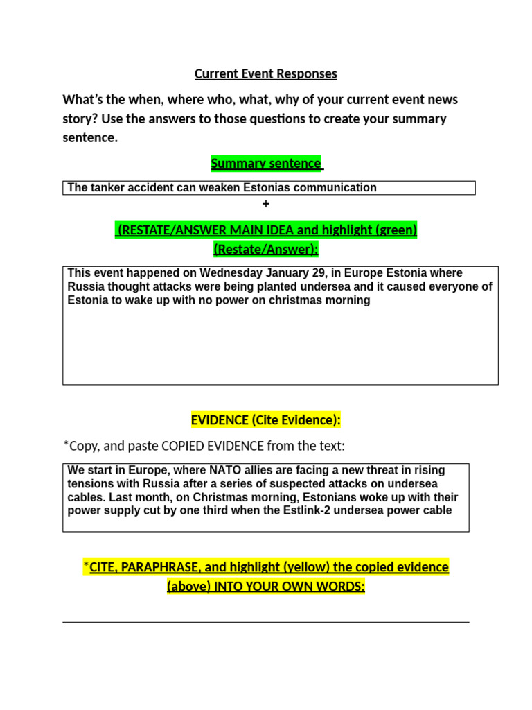 2025 Current Event Template 3 | PDF | Estonia