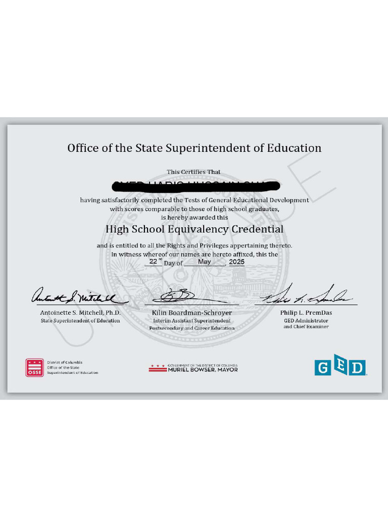 GED Diploma, Transcript & Equivalency | PDF