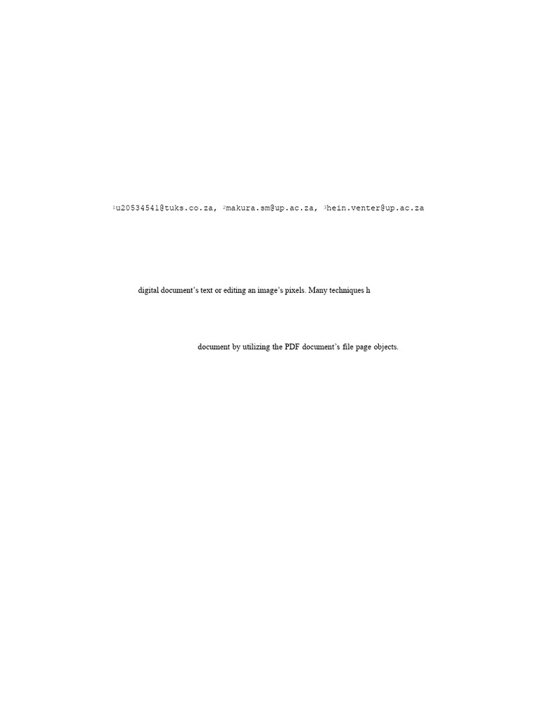 A Technique For The Detection of PDF Tampering or Forgery: U20534541 ...