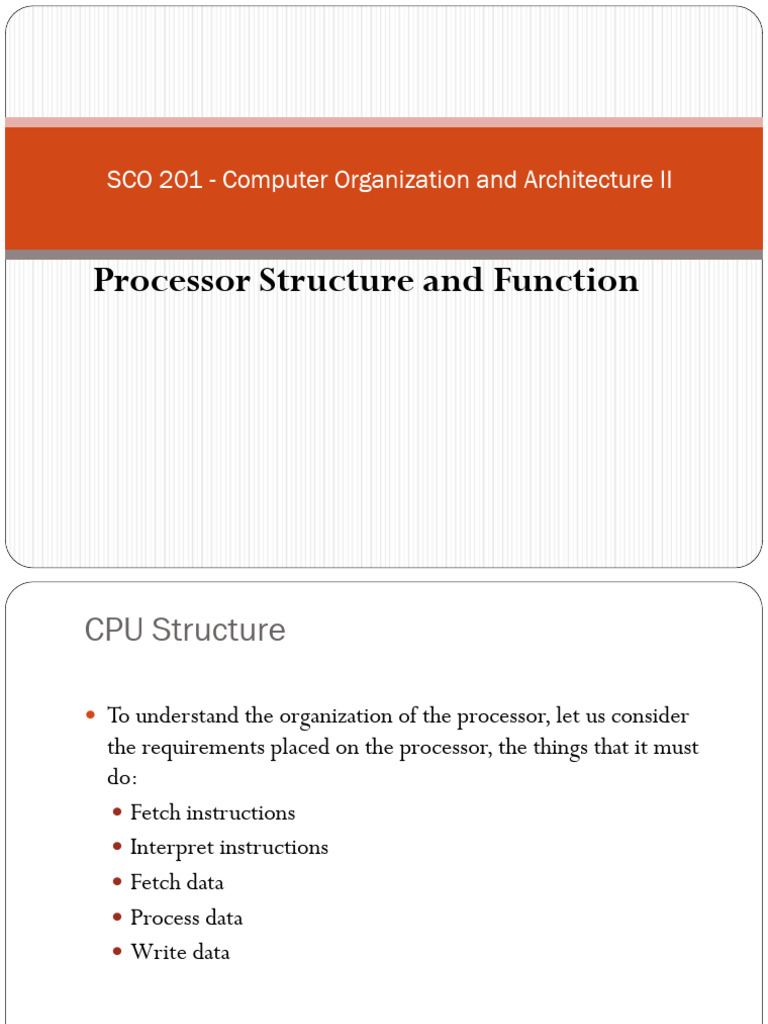 Lecture 3 - Processor Structure and Function | PDF | Central Processing Unit | Computer Architecture