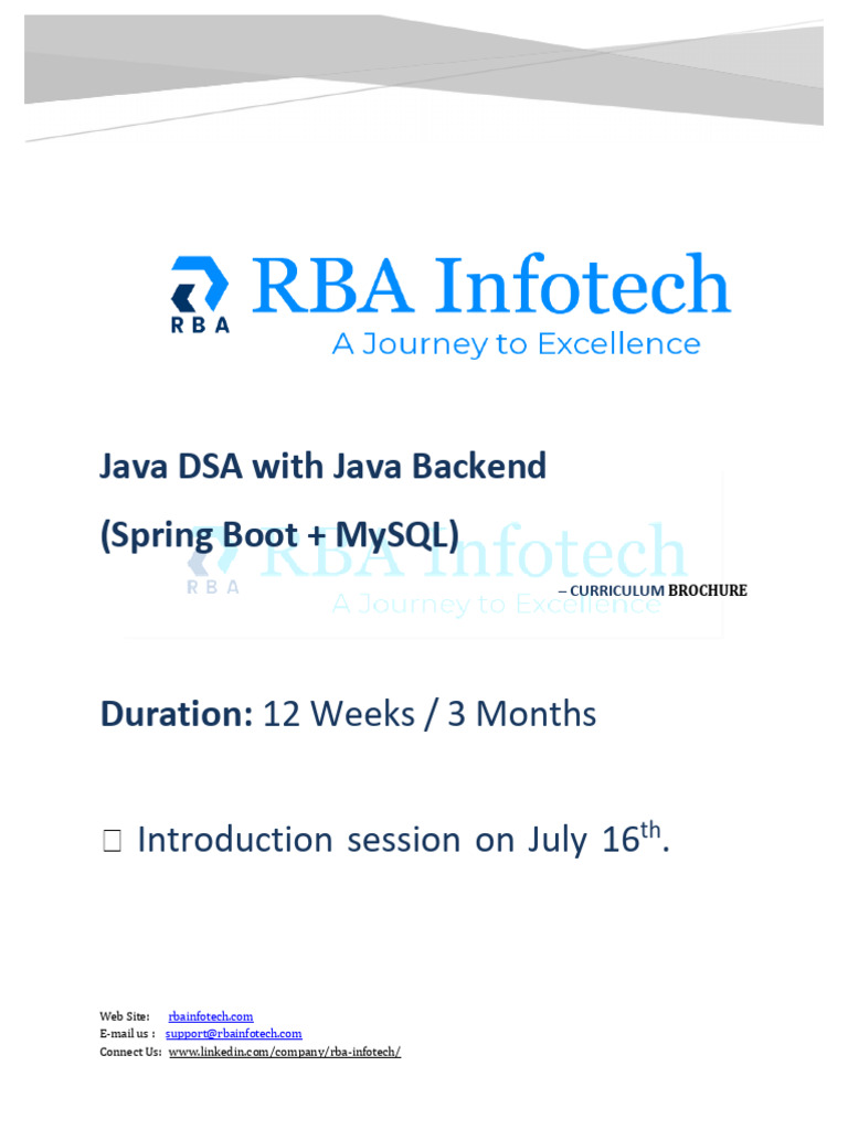Java DSA & Spring Boot Course Guide | PDF | Computer Programming ...