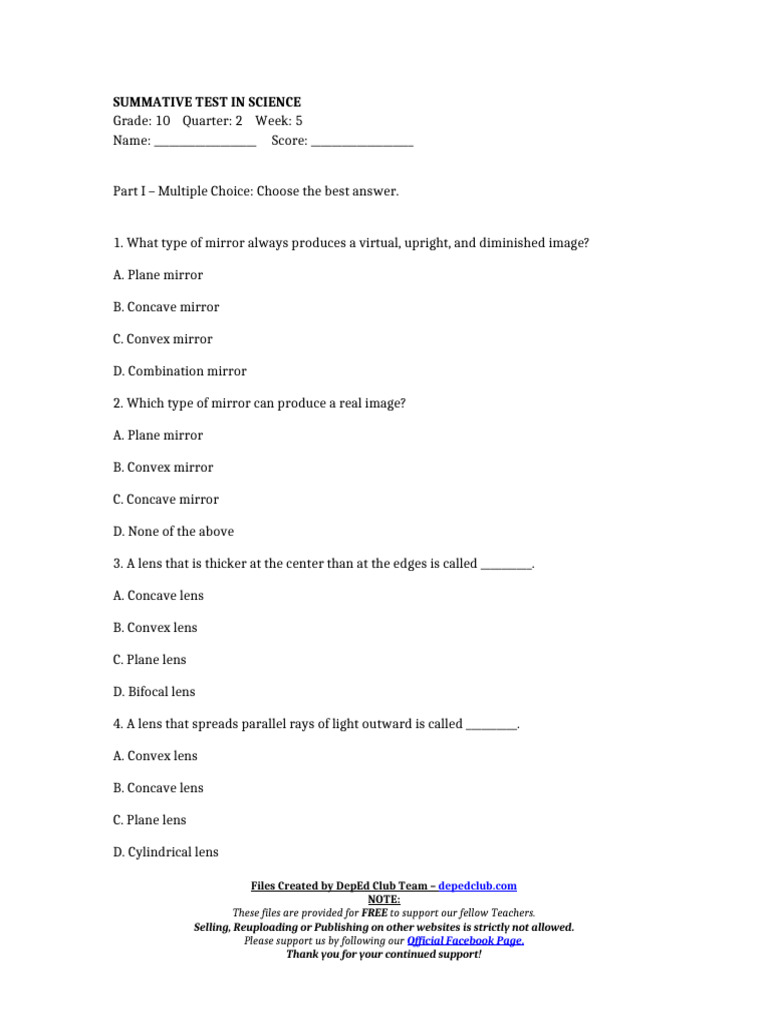Plane Mirror Image Characteristics Test | PDF | Light | Optics