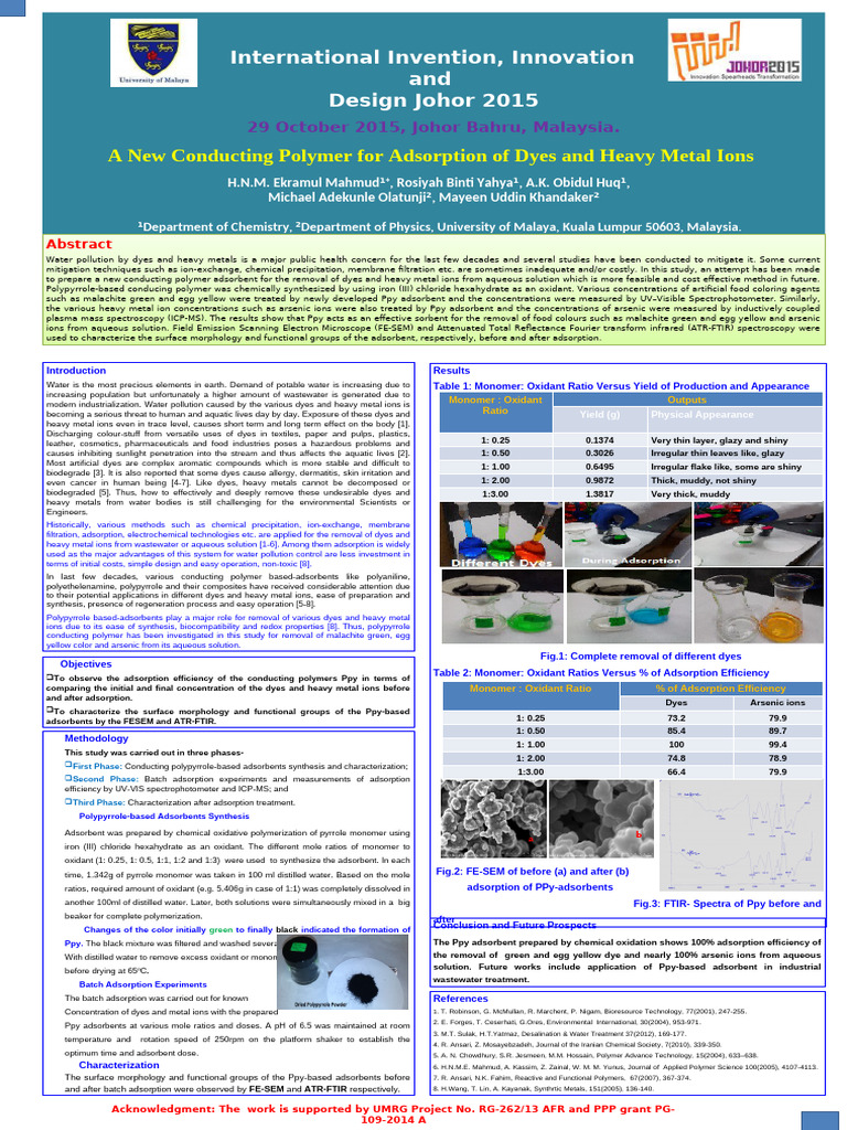 International Conference Poster, A New Conductive Polymer - IIIDJ 2015 ...