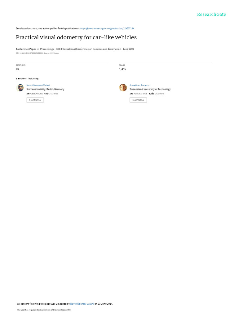 Icra09 Visual Odometry | PDF