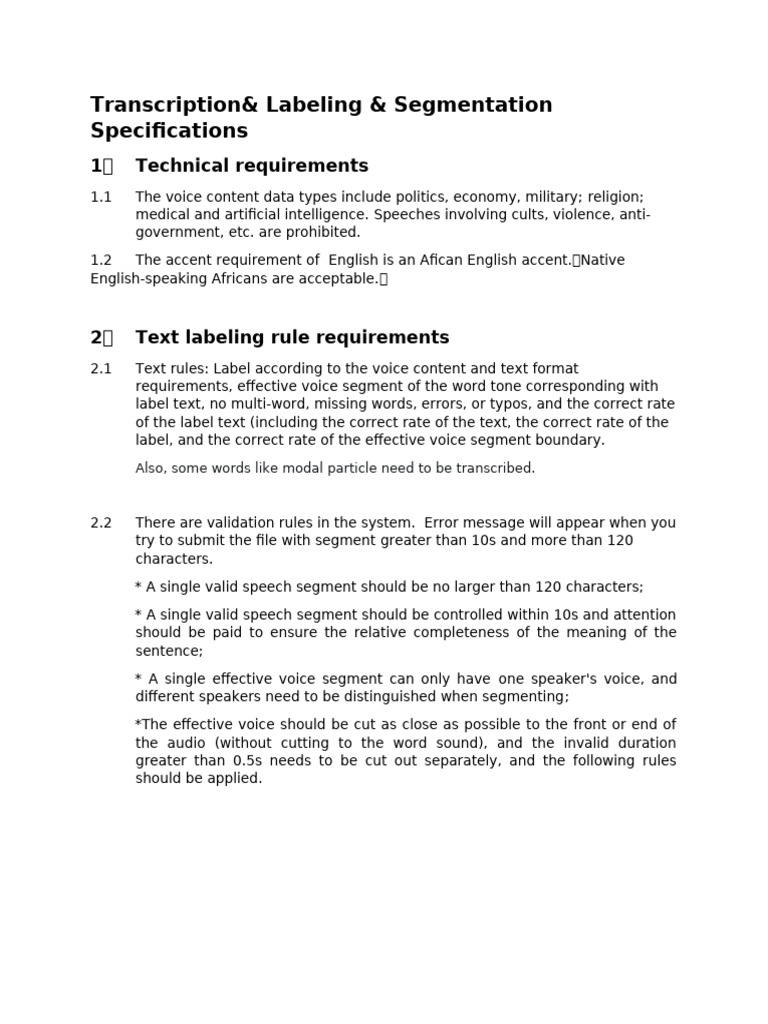 Audio Transcription Guidelines and Rules | PDF | Punctuation | Comma