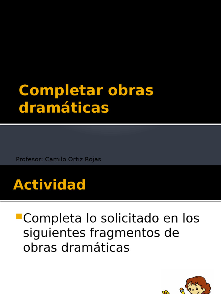 Género Dramático - Completar Obra Dramática | PDF
