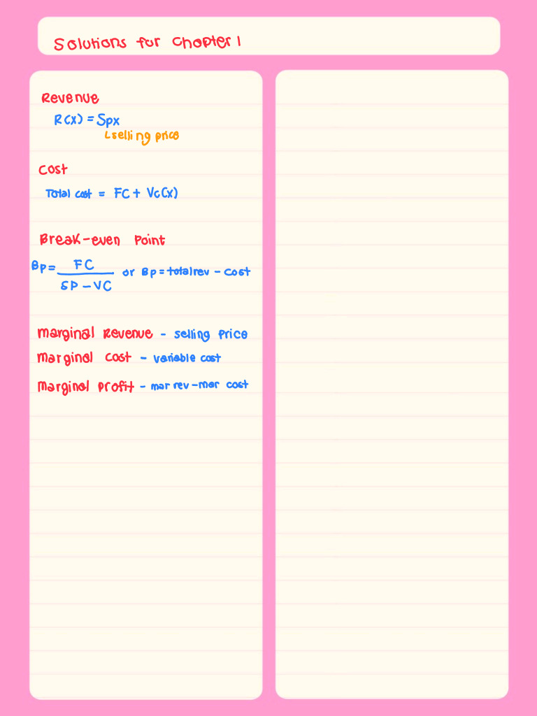 Formulas For MANSCI | PDF