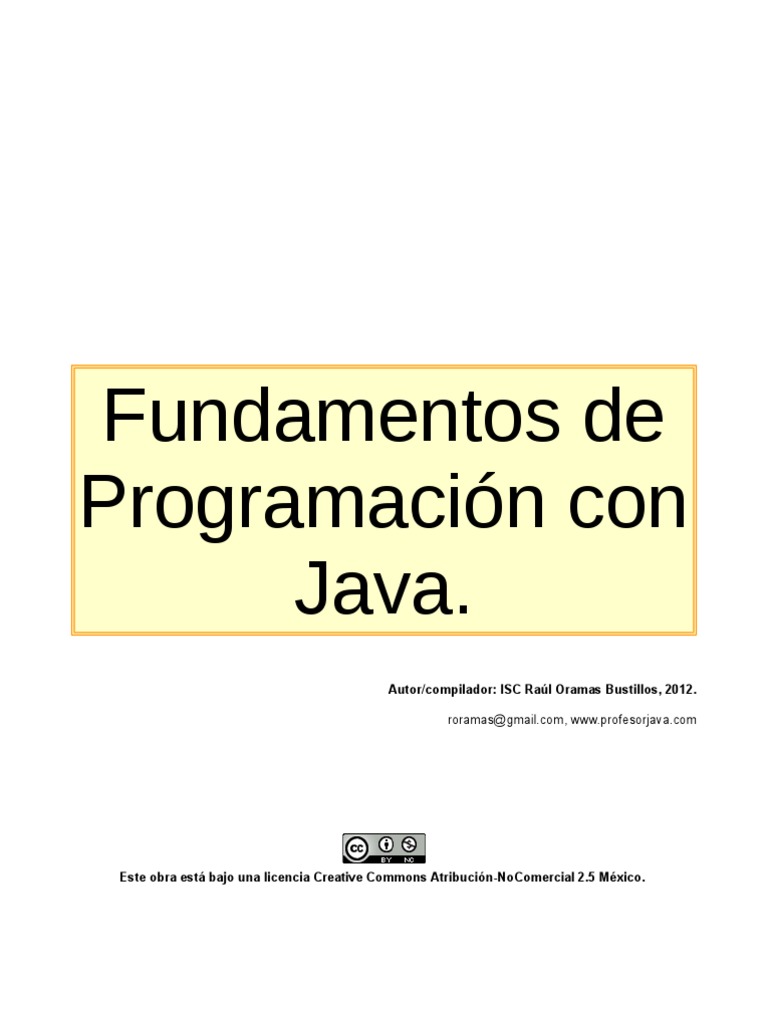 Fundamentos de Programación Con Java | PDF | Java (lenguaje de programación) | Ingeniería ...