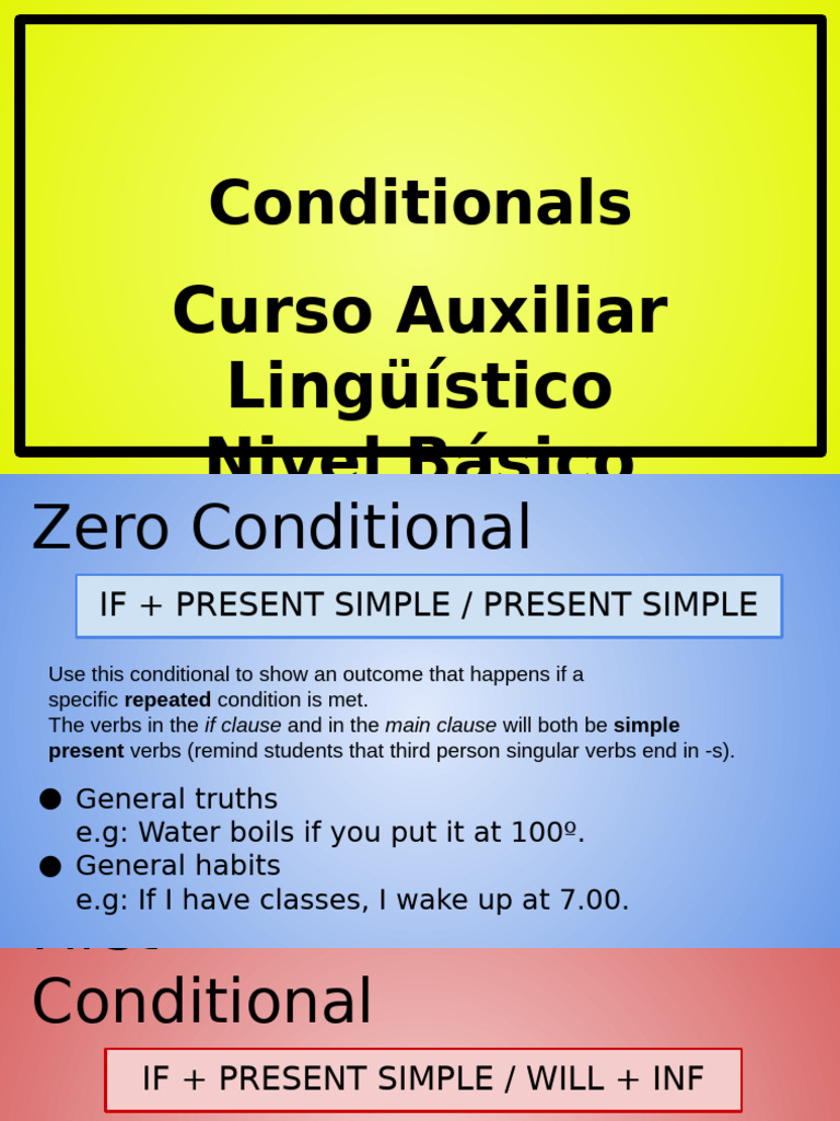 Conditionals Presentation 2025 | PDF | Linguistic Typology | Grammar