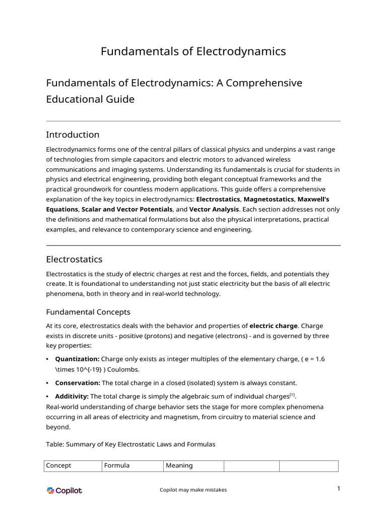 Research-Fundamentals of Electrodynamics | PDF | Maxwell's Equations | Magnetic Field